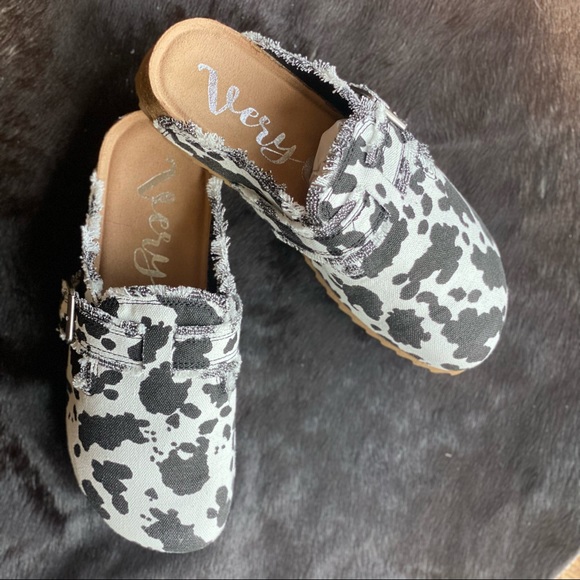 Very G | Shoes | Cow Print Slides | Poshmark